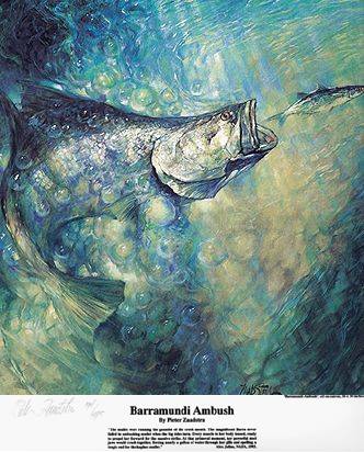 Barramundi Ambush - Fishing Painting well sought after by Barramundi ...